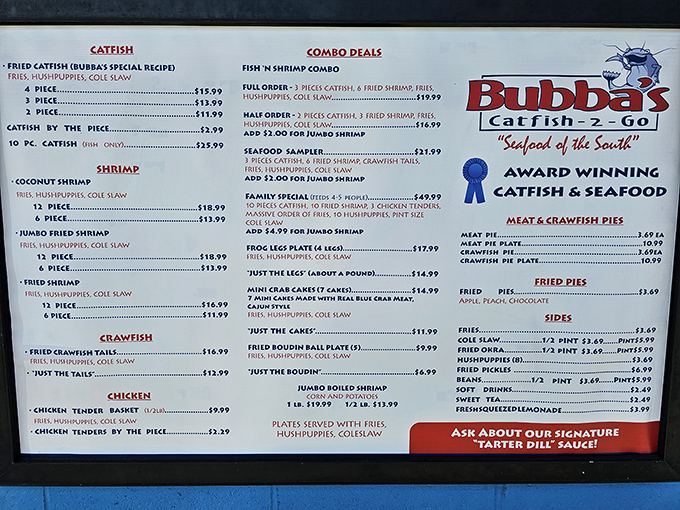 A menu that doesn't need fancy descriptions or pretentious names&mdash;just straightforward Southern seafood that speaks for itself.