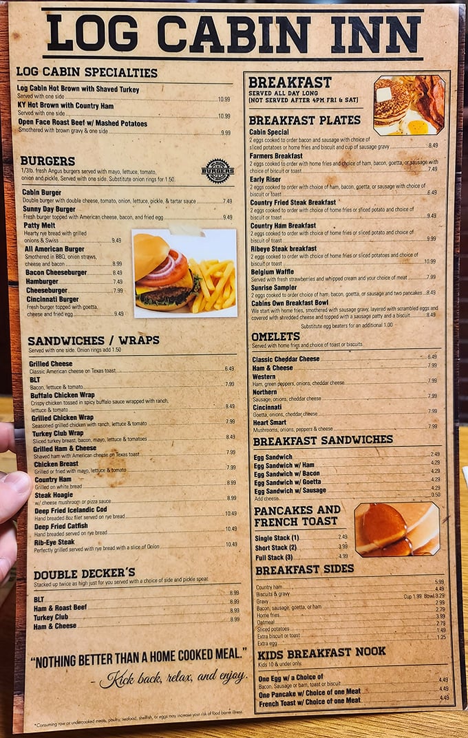 This menu isn't just a list of food&mdash;it's a roadmap to comfort food nirvana with all-day breakfast as the promised land.