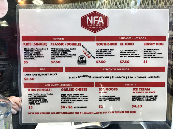 A menu so confidently concise it practically whispers, "Trust us, we know what we're doing." That Sassy Sauce is calling my name.