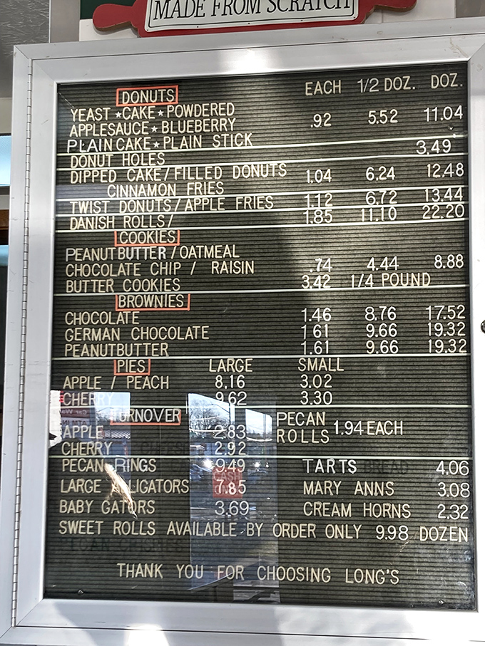 This menu board is like the Rosetta Stone of deliciousness. Each line represents a different path to happiness.