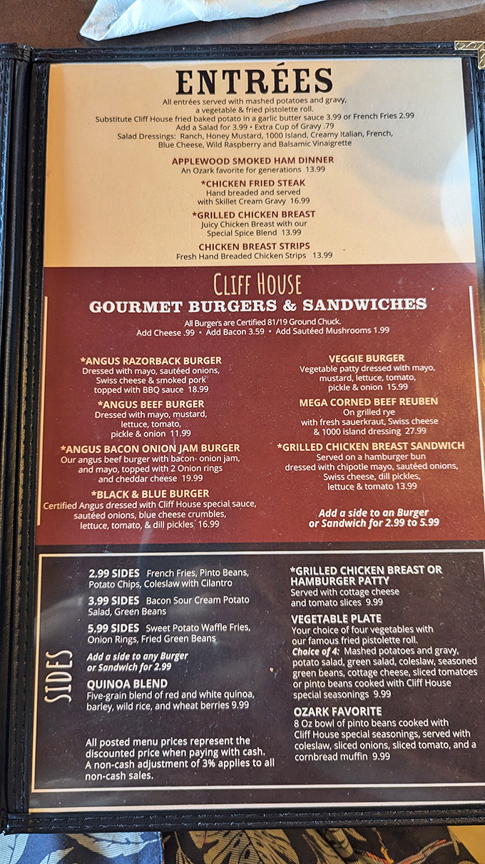 This menu isn't just a list of dishes&mdash;it's a roadmap to happiness. The Angus Razorback Burger alone is worth crossing county lines for.