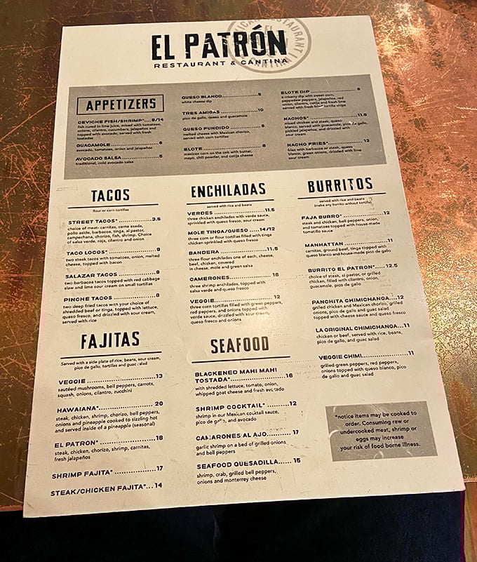 A menu that doesn't need flashy descriptions because the food speaks volumes. Like a good road map, it guides you to destinations worth the journey.
