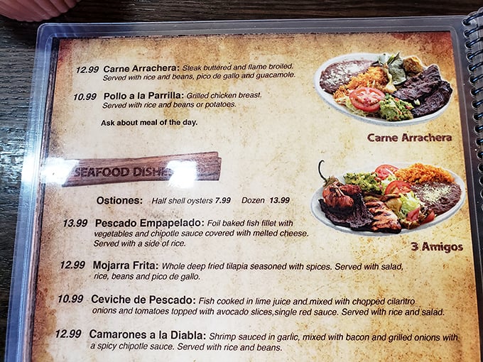 The menu reads like a love letter to authentic Mexican cuisine. Each description makes your stomach growl in anticipation.