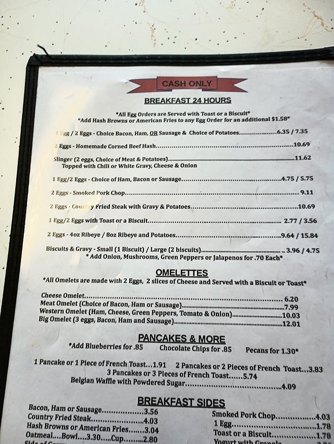 Breakfast 24 hours a day&mdash;the menu board might as well say "We understand human happiness." The Slinger awaits those brave enough to tackle this magnificent mountain.