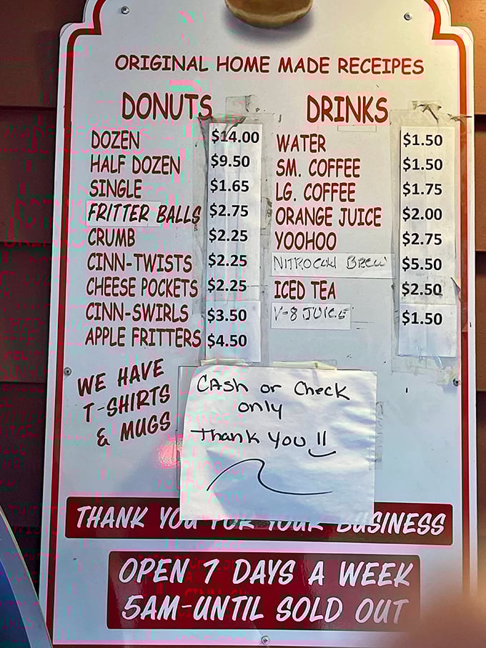 A menu that belongs in the Simplicity Hall of Fame. No QR codes, no daily specials&mdash;just timeless deliciousness with reassuring permanence.