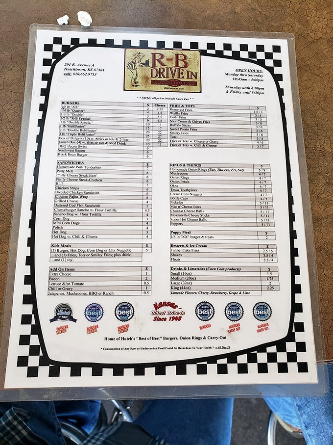 This menu isn't trying to impress anyone with fancy terminology—just honest food at honest prices. The "Best of Best" burgers aren't kidding around.