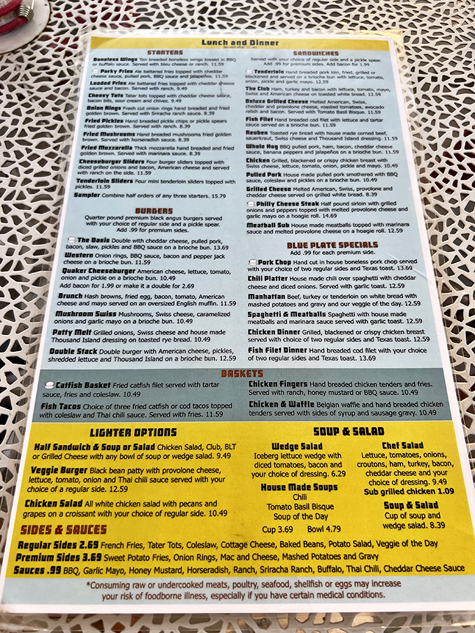 This menu isn't just a list of food&mdash;it's a roadmap to happiness. Choosing just one item might be the hardest workout you'll get all day.