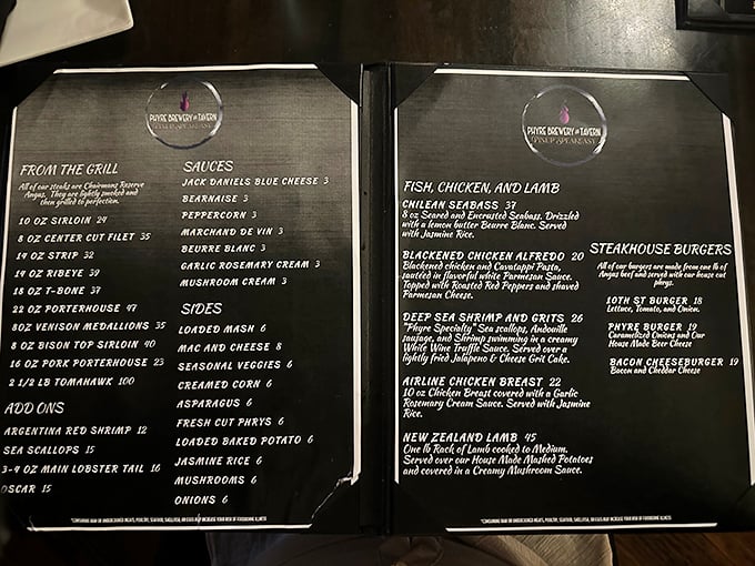 This isn't just a menu&mdash;it's a carnivore's bucket list. From the 2 1/2 lb Tomahawk to venison medallions, Phyre's offerings read like poetry to meat lovers.