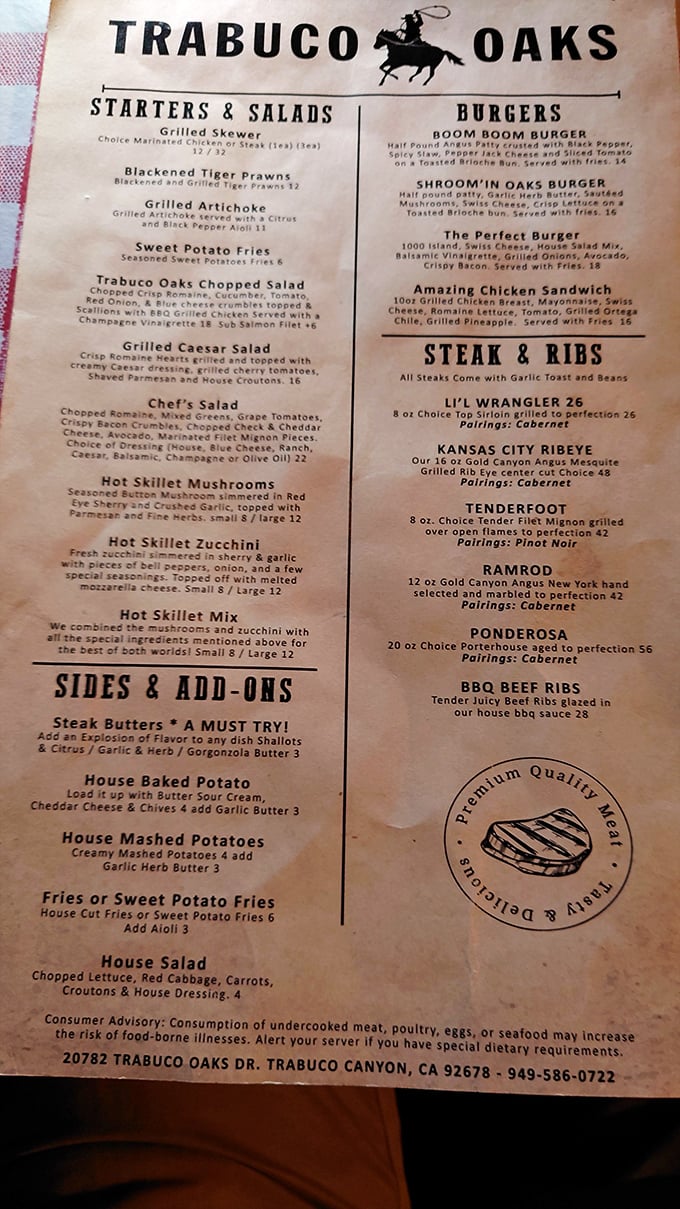 A menu that gets straight to the point: no foam, no deconstructed nonsense&mdash;just gloriously straightforward steak options that make decision-making deliciously difficult.