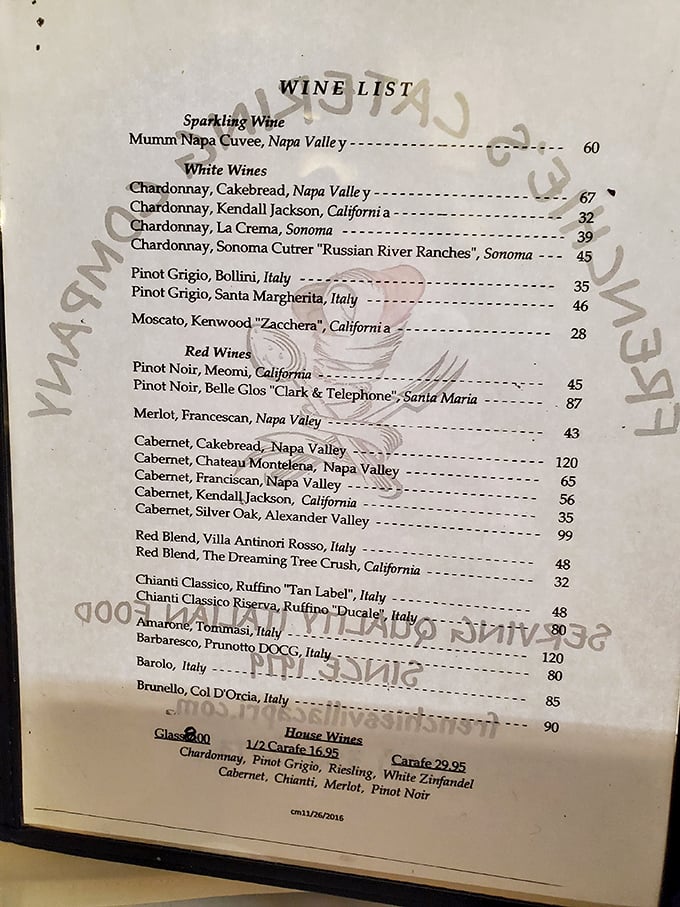 A wine list that rivals the mission control decision tree at NASA. Houston, we have options!