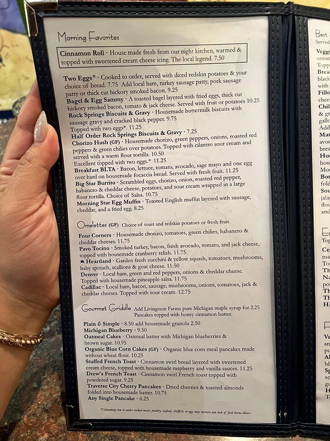 This menu isn't just a list&mdash;it's a breakfast bucket list. Each item sounds like it was written by a poet who really understands morning hunger.