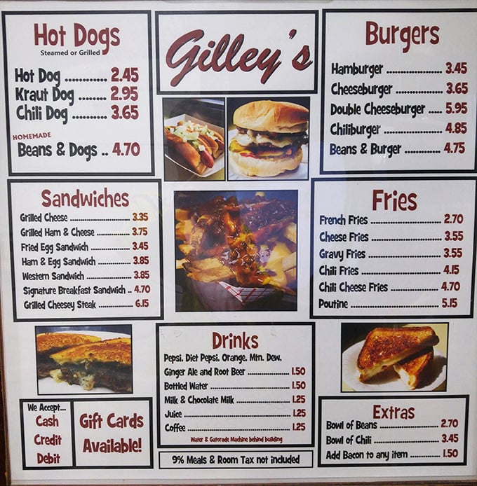 The menu board at Gilley's is refreshingly straightforward&mdash;no foam, no fusion, no fuss. Just honest food that makes your stomach stand up and salute.