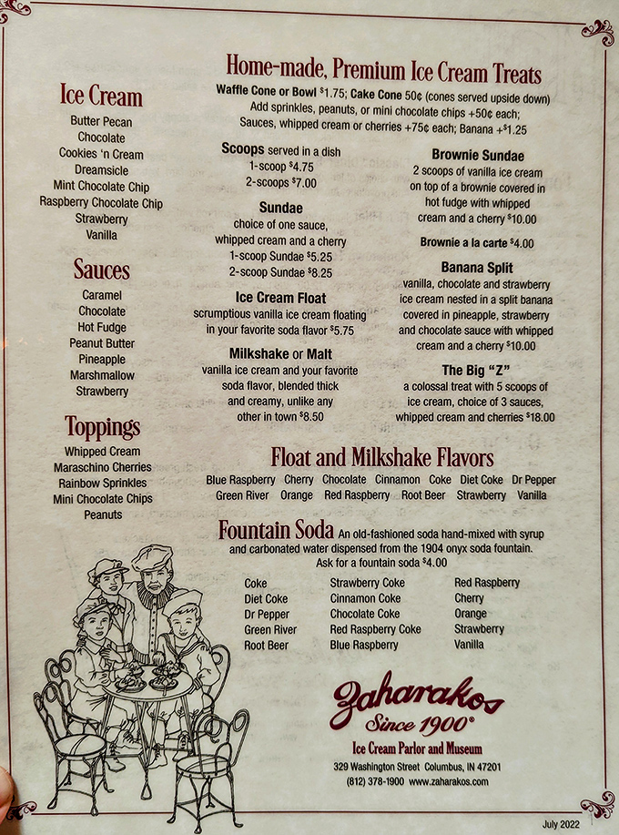 This isn't just a menu, it's a passport to pleasure. The Blue Raspberry Float might be the closest thing to time travel for under $10.