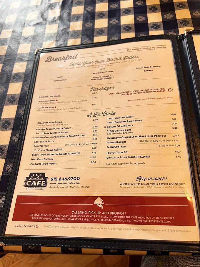 This menu isn't just a list of options&mdash;it's a road map to happiness, with "Biscuits and Gravy" marking the ultimate destination.