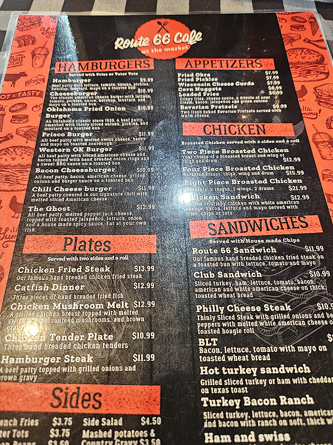This menu isn't just a list of food&mdash;it's a roadmap to comfort. "The Ghost" burger dares you while the chicken fried steak beckons with no apologies.