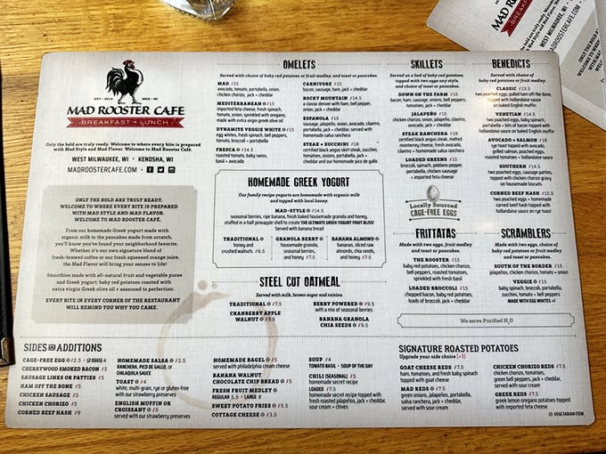 This menu isn't just a list&mdash;it's a roadmap to breakfast nirvana with enough options to require multiple visits.