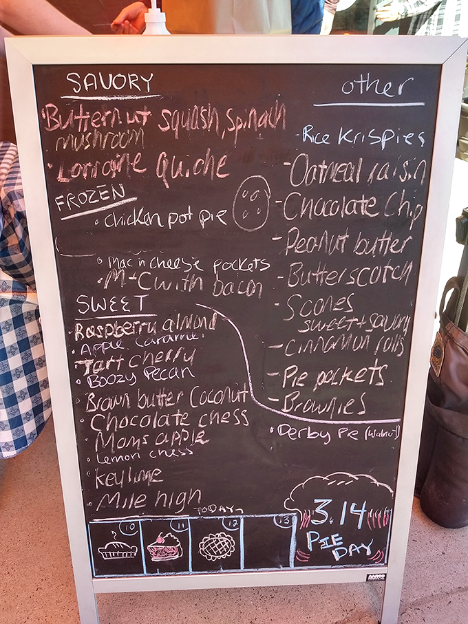 The chalkboard menu reads like a love letter to carbs. Each handwritten offering promises a different path to dessert nirvana.