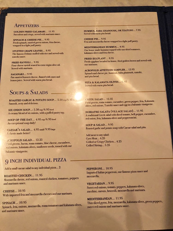 The menu reads like a love letter to Greek cuisine&mdash;from saganaki to spanakopita, each dish promises a Mediterranean vacation for your taste buds.