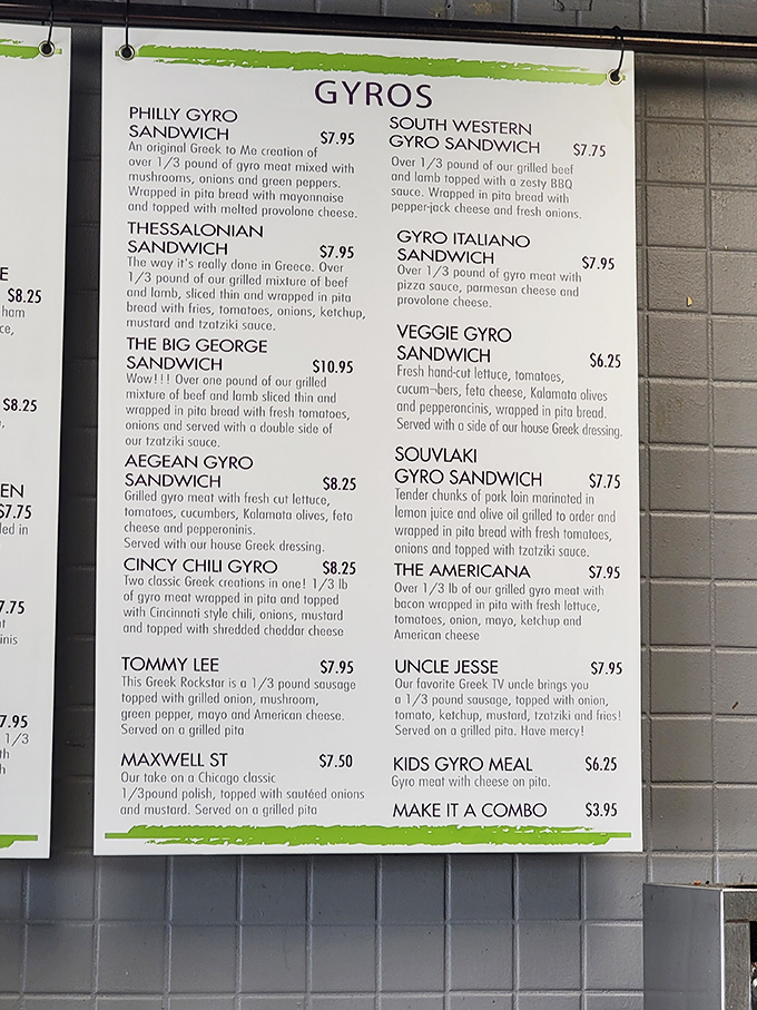 The menu board reads like a passport to flavor country&mdash;each gyro option more tempting than the last. Decision paralysis has never been so delicious.