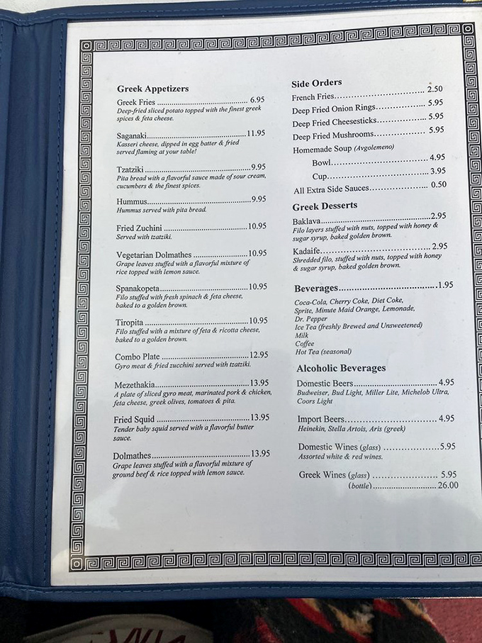 This menu isn't just a list of dishes&mdash;it's your passport to Greece. Each item promises a delicious Mediterranean adventure.