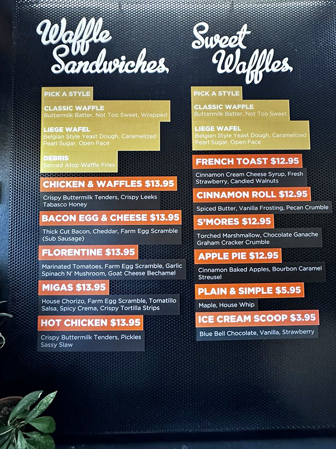 This isn't your grandma's waffle menu. Sweet meets savory in a gridded battleground where everyone wins.