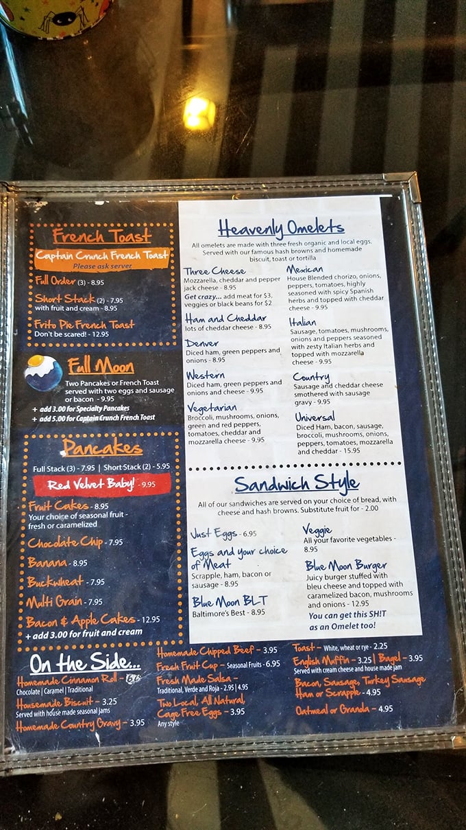 This menu isn't just a list of options&mdash;it's a roadmap to breakfast nirvana. The Captain Crunch French Toast alone is worth setting your alarm for.