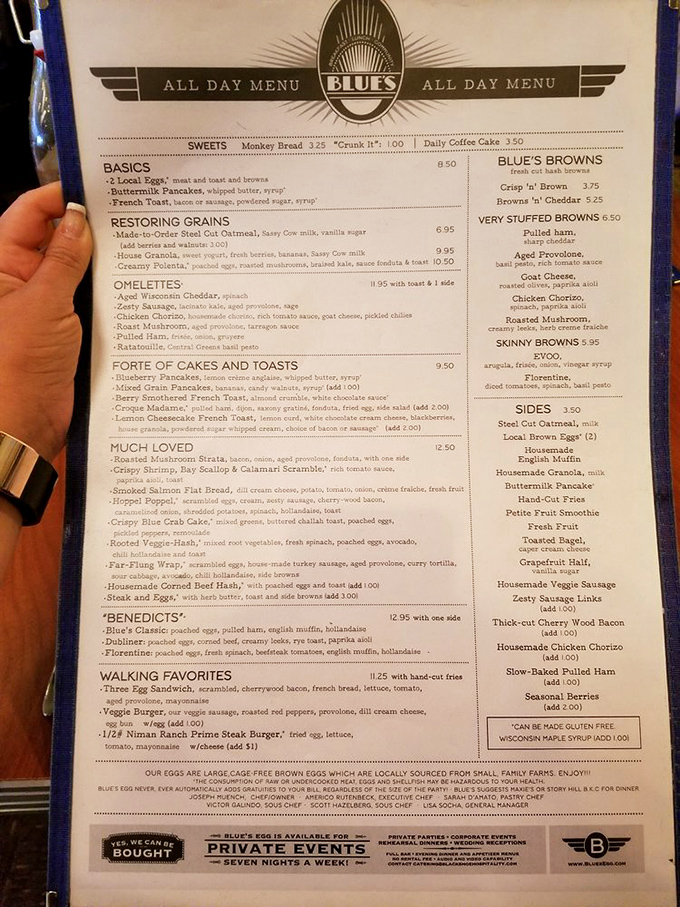 This menu isn't just a list of options—it's a roadmap to breakfast nirvana. Choose wisely, though all paths lead to deliciousness.