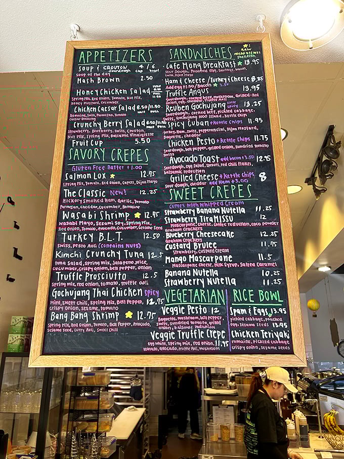 This rainbow-hued menu board is Vegas's tastiest scavenger hunt. Spot the stars marking customer favorites before placing your order.