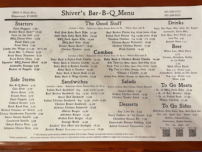 A menu that reads like poetry to meat lovers. Notice how they don't waste precious space on salads? That's commitment to the carnivore cause.