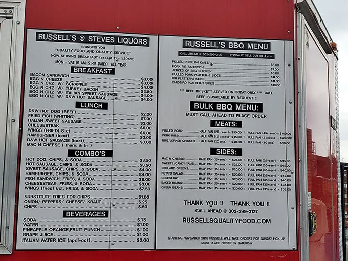 A menu that cuts right to the chase &ndash; no fancy descriptions needed when the food speaks this eloquently for itself.