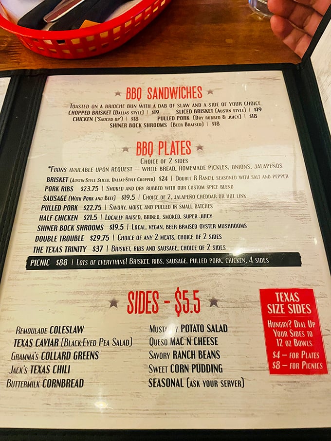 The menu at Jack's reads like a love letter to Texas barbecue traditions, from Dallas-style chopped brisket to beer-braised mushrooms. 