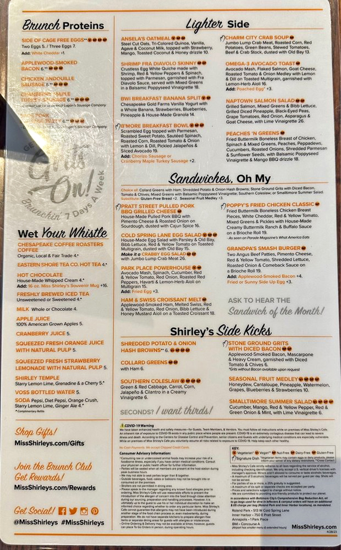 This menu isn't just reading material&mdash;it's a roadmap to happiness. Note the five spoons beside those hash browns. They know.