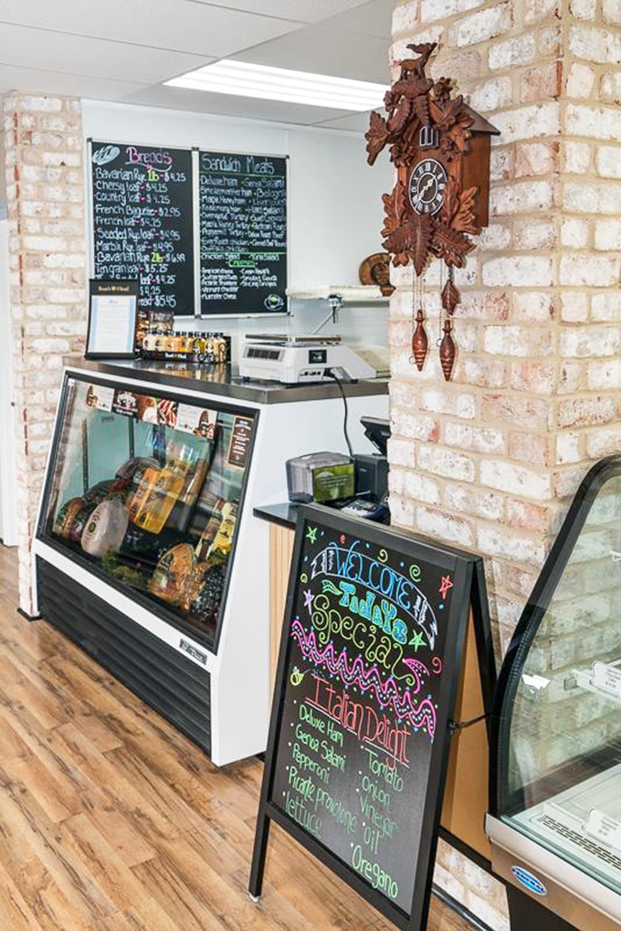 That cuckoo clock isn't the only thing to watch&mdash;the chalkboard menu and display case offer a parade of German delicacies worth setting your alarm for.