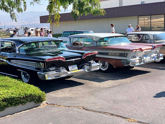 Tailfin heaven! These mid-century beauties with their sweeping lines and chrome accents remind us when cars weren't just transportation&mdash;they were rolling American optimism.