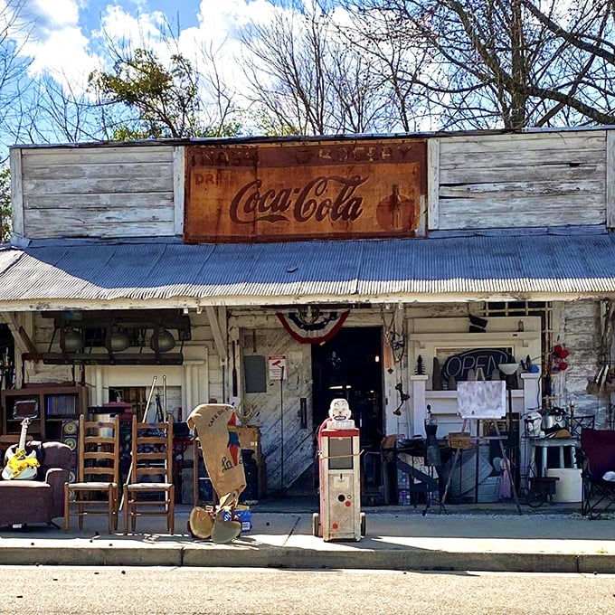 That vintage Coca-Cola sign isn't just advertising&mdash;it's a time machine. One step through those doors and suddenly you're shopping in your grandparents' memories. 