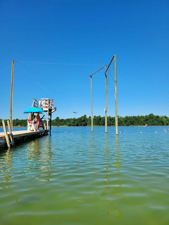 Forget expensive pool memberships! Tucker Lake offers the kind of summer refreshment that money can't buy, complete with diving platform nostalgia.