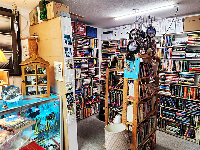 Bibliophiles beware: this literary labyrinth might keep you captive for hours. Every spine tells two stories&mdash;its own and its journey here.