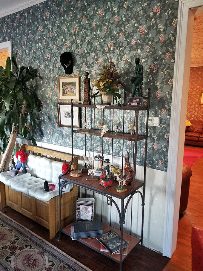 Every corner tells a story through carefully curated collectibles and vintage-inspired wallpaper. It's like your fancy aunt's house, if your aunt happened to live in a castle.