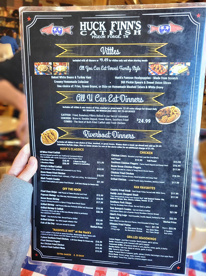 The menu reads like a love letter to Southern cuisine&mdash;a roadmap to happiness where "All U Can Eat" isn't just an offer, it's a challenge.