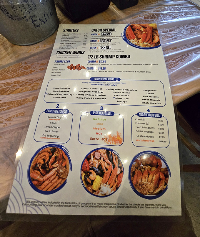 The menu reads like a love letter to seafood enthusiasts. Choosing between snow crab legs and jumbo shrimp feels like Sophie's Choice for the seafood obsessed.