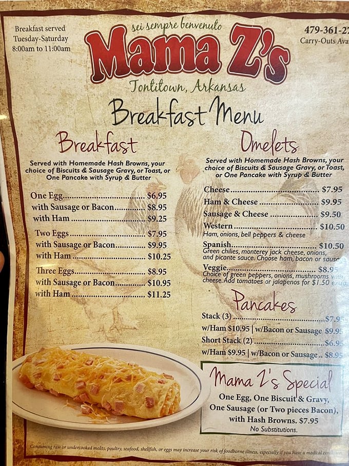 Breakfast menus that don't need fancy fonts or pretentious descriptions—just honest food at honest prices. That cheese omelet is calling my name!