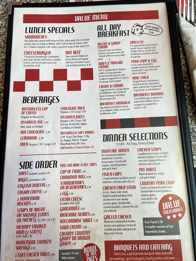 The menu reads like a love letter to comfort food. Each item isn't just a meal&mdash;it's nostalgia served on a plate.