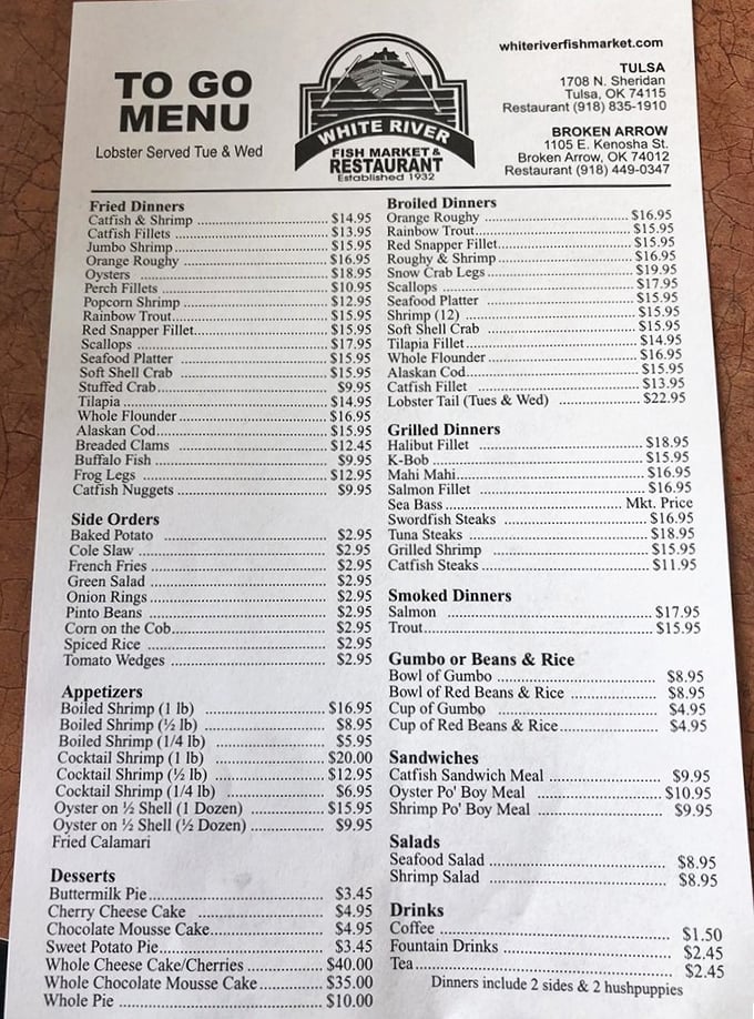 The menu reads like a coastal dream sequence&mdash;a seafood lover's manifesto hiding in plain sight in Tulsa.