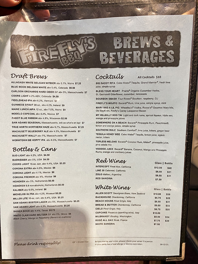 A drink menu that reads like a love letter to local breweries, with cocktail names that'll make you smile before the first sip.