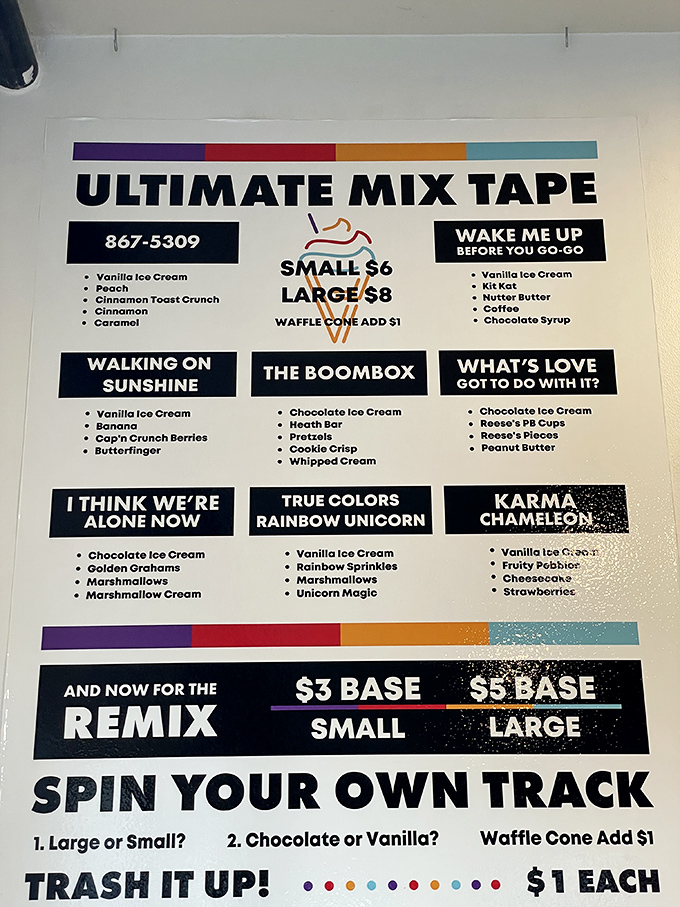 The "Ultimate Mix Tape" menu reads like a DJ's playlist from the best party of your life&mdash;each combination named after songs that'll get stuck in your head.