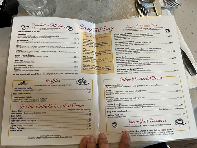 The menu reads like a love letter to morning indulgence. Decisions, decisions&mdash;life's most delicious dilemma awaits.