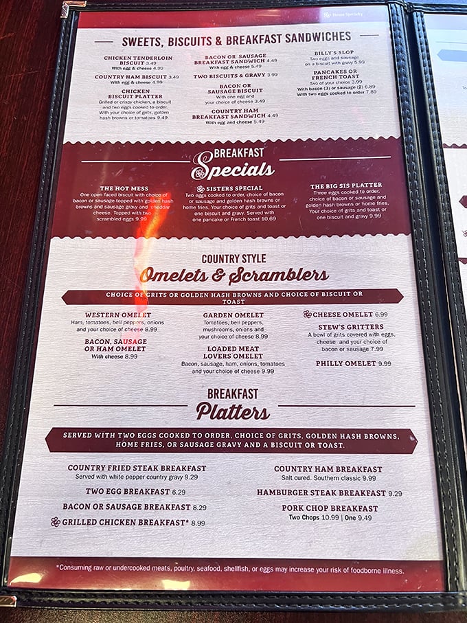 This menu isn't just a list of food&mdash;it's a roadmap to happiness. The "Hot Mess" isn't just descriptive; it's a delicious promise.