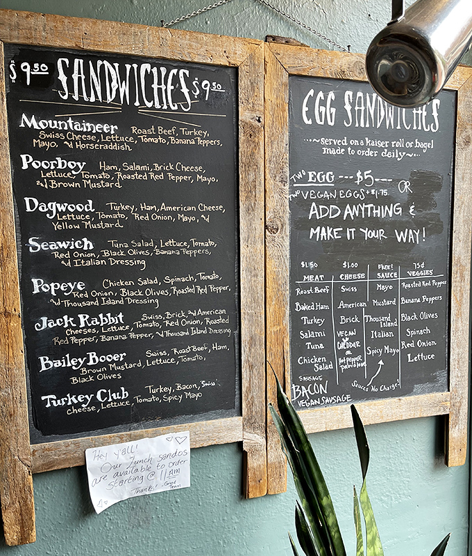 This isn't just a menu&mdash;it's a roadmap to sandwich nirvana. The "Mountaineer" alone is worth crossing county lines for.