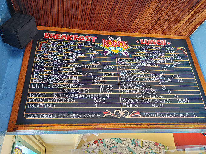 A menu board that tells you everything you need to know. No fancy descriptions needed when the food speaks for itself.