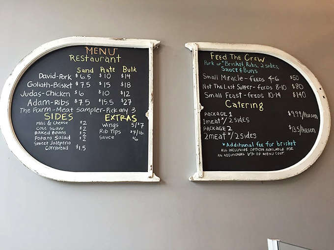 Biblical names for menu items? When your brisket is this divine, the naming convention makes perfect sense.